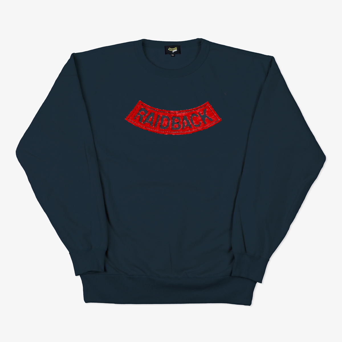 raidback fabric "Big Arch" Faux Fur Crewneck NAVY/RED raid-crew-fared ...
