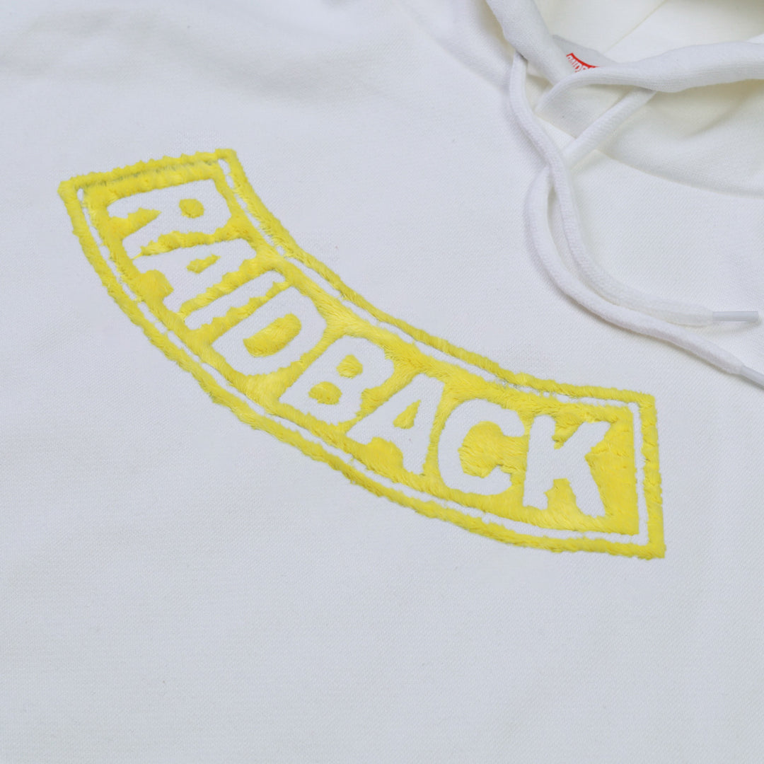 raidback fabric "Big Arch" Faux Fur Hoodie WHITE/YELLOW raid-hooded ...